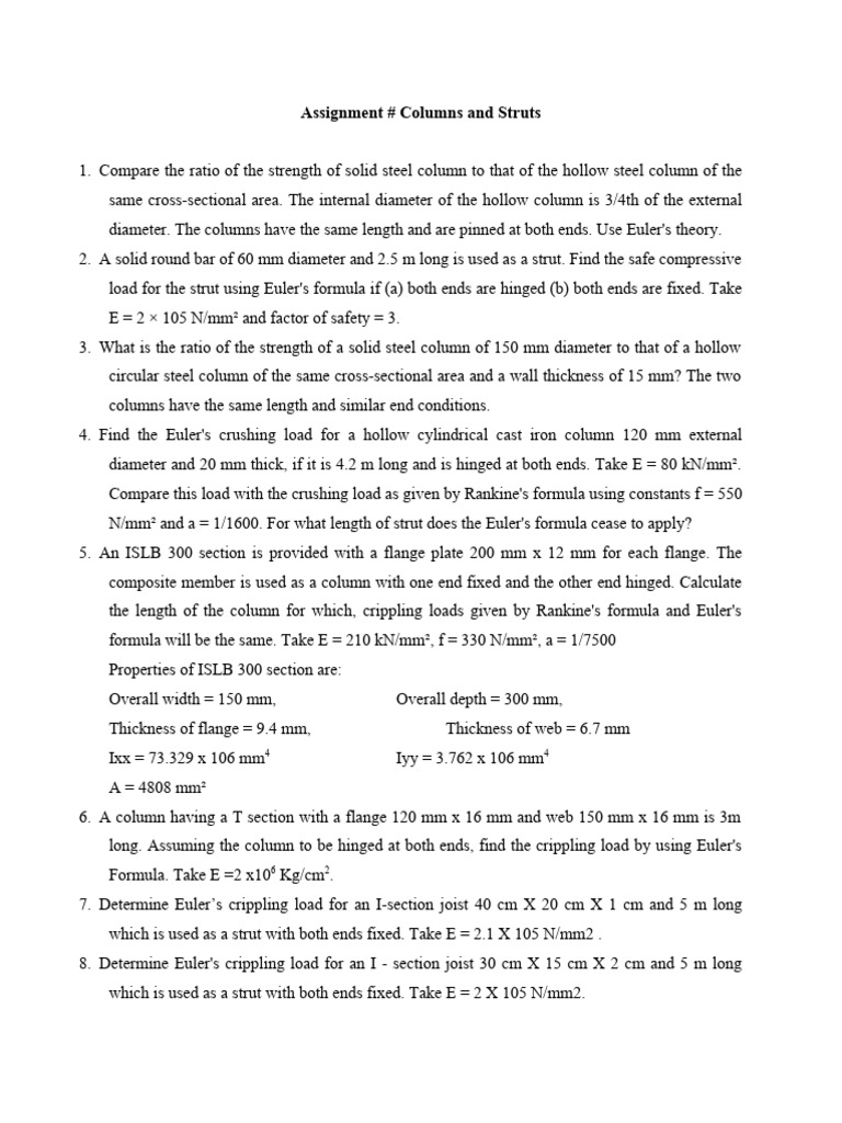 Columns and Struts | Download Free PDF | Column | Civil Engineering