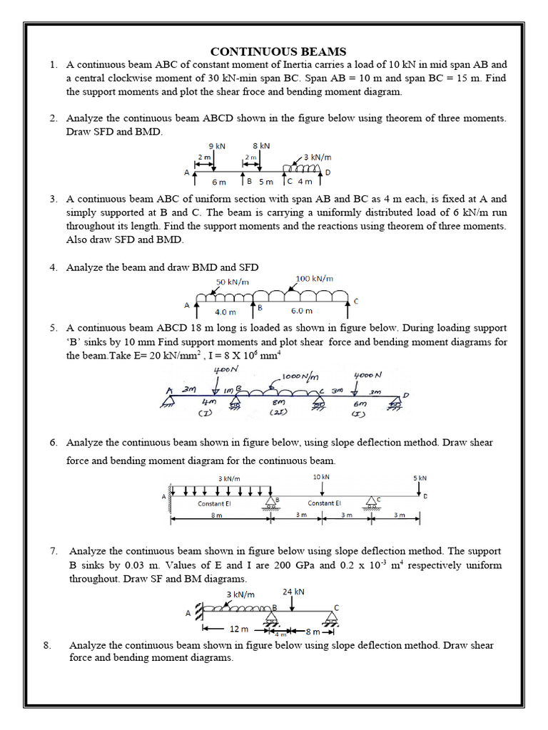 Continuous beams | PDF