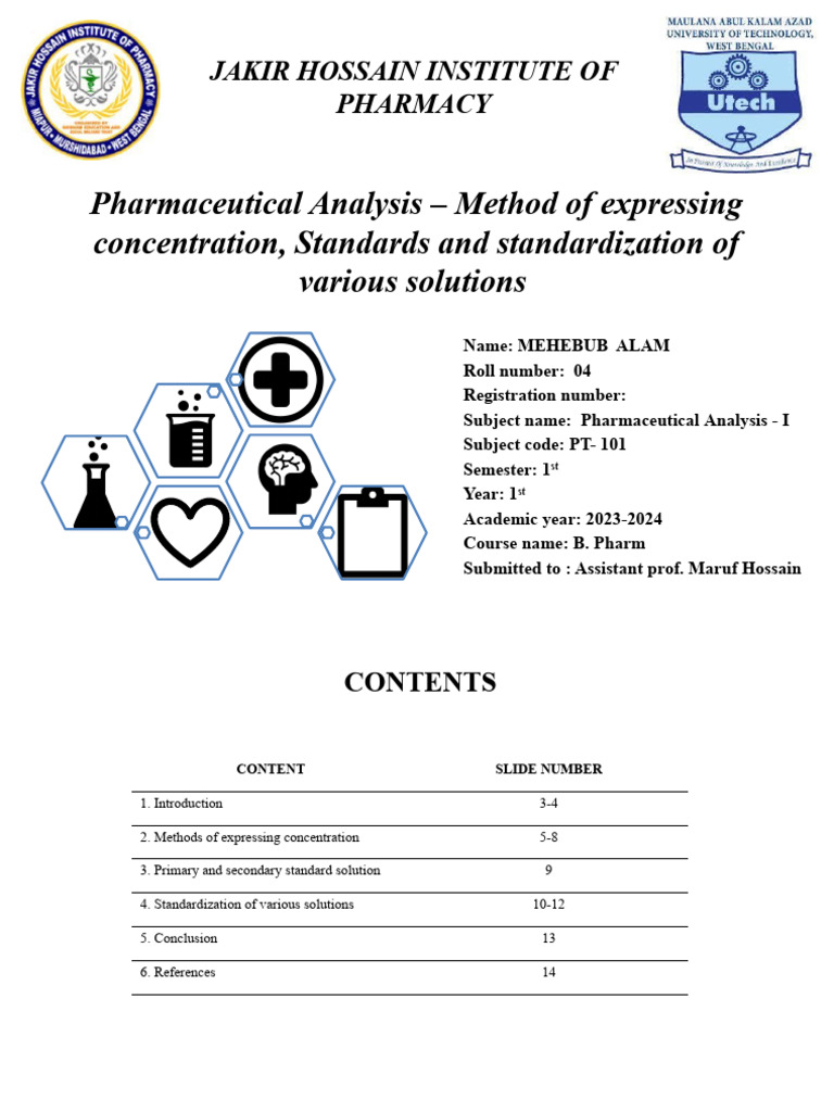 Mehebub Alam PT-101 | PDF | Concentration | Parts Per Notation