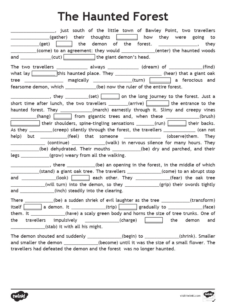 Haunted Forest Verb and Adv and Perpostion | PDF | Demons