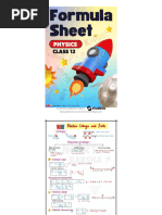 Formula Sheet Class 12 | PDF | Electric Field | Physical Sciences
