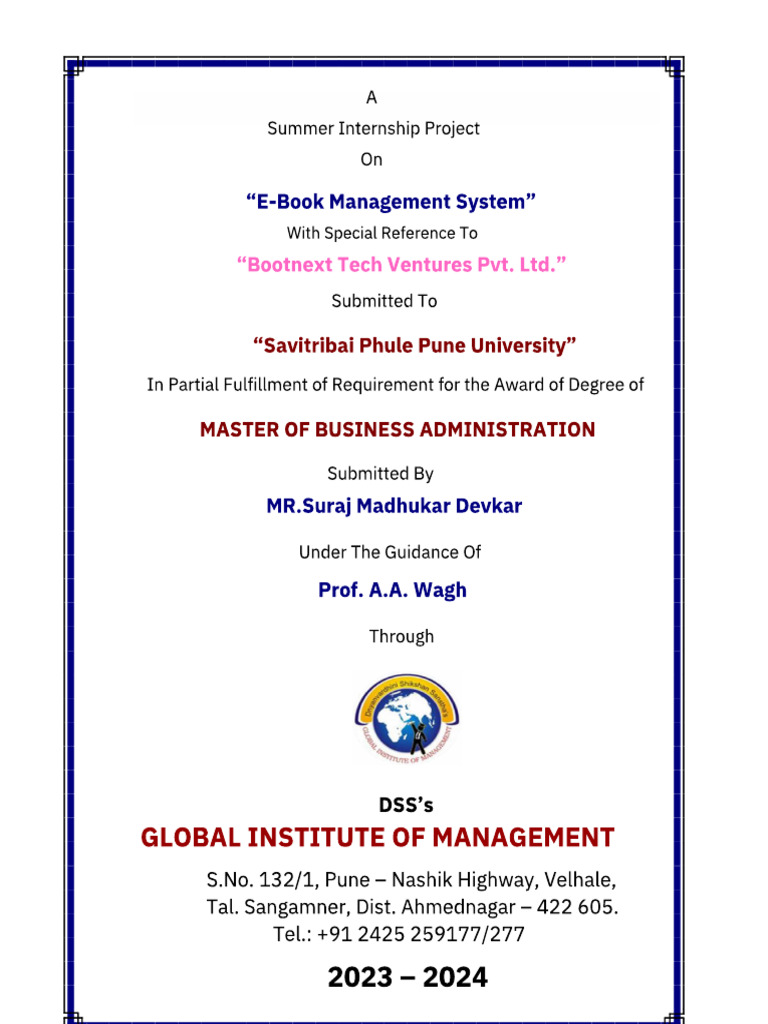 Summar SIP Report | PDF