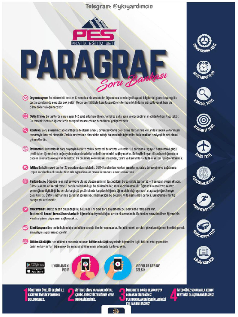Pes Yayınları - TYT Türkçe - Paragraf Soru Bankası | PDF