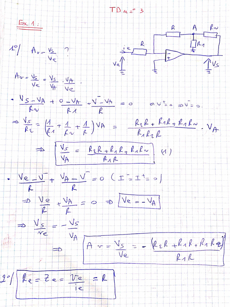 Correction TD3 Elec Analogique | PDF
