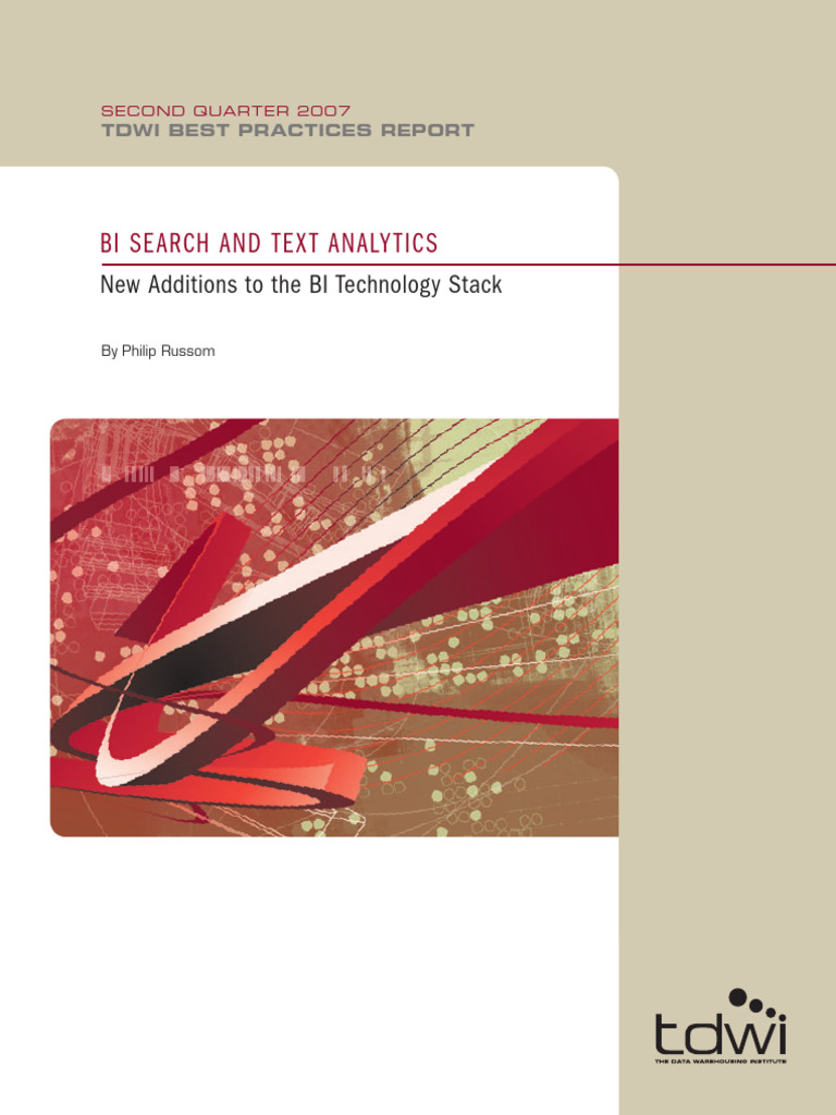 TDWI BEST PRACTICES REPORT - Text Analytics | PDF | Business ... TDWI BEST PRACTICES REPORT - Text Analytics | PDF | Business ...