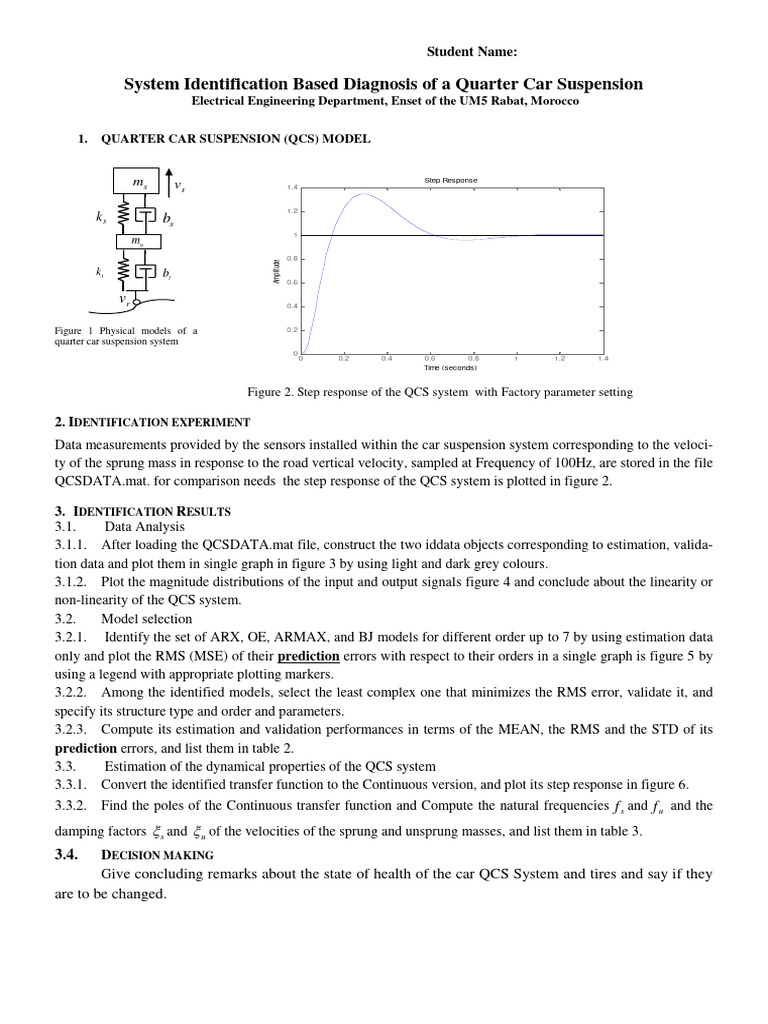 System Identification Practical Work | PDF