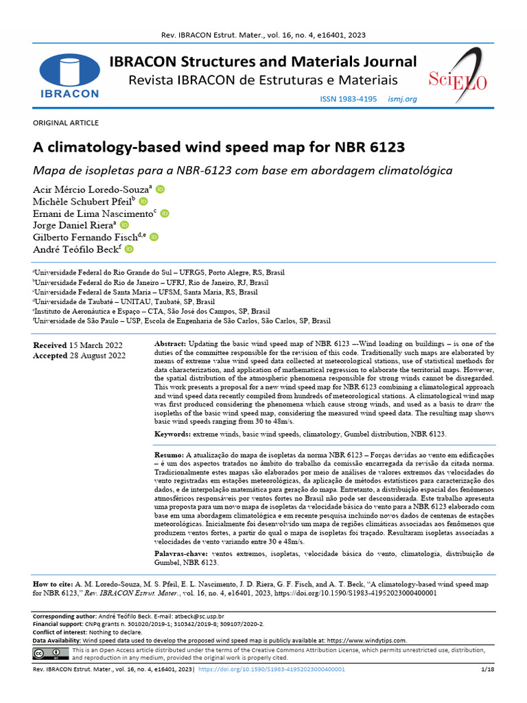 A Climatology-Based Wind Speed Map For NBR 6123 - Loredo-Souza Et Al ...