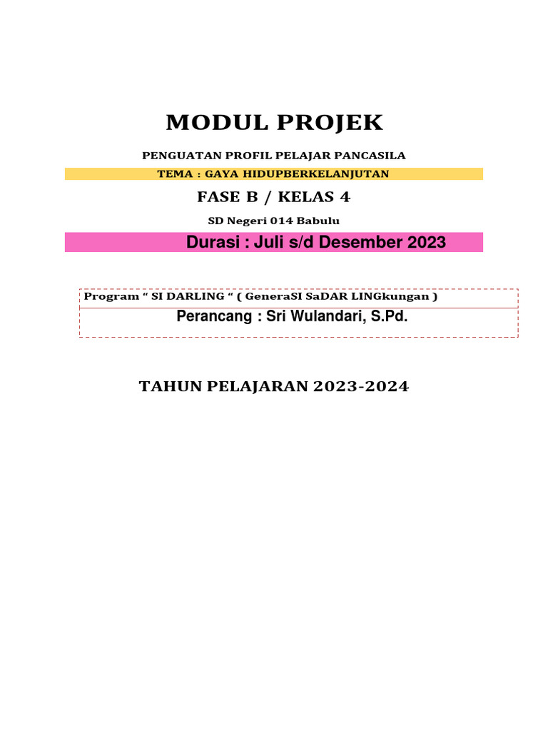Modul p5 SD Kelas 4 | PDF | Sains & Matematika