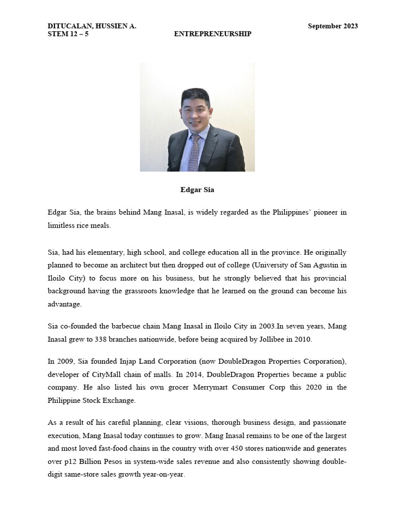 Edgar Sia | PDF | Career & Growth