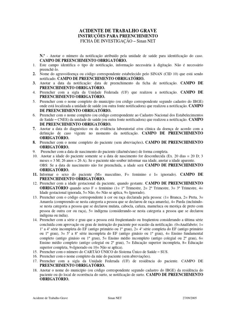 DRT Acidente Trabalho Grave v5 Instr | PDF