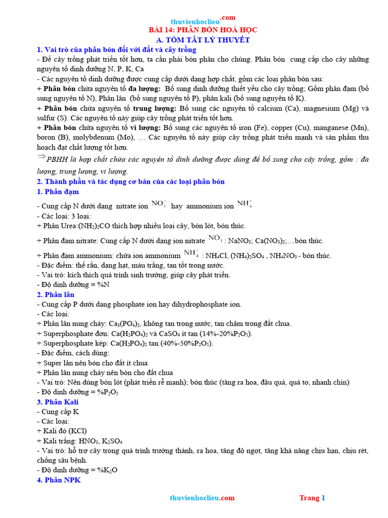 Chuyen de KHTN 8 CTST Bai 14 | PDF