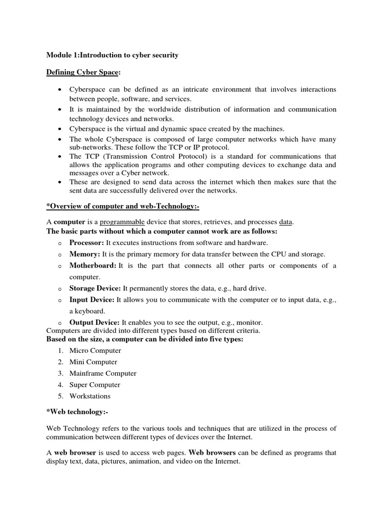 CS Module 1 | PDF | World Wide Web | Internet & Web