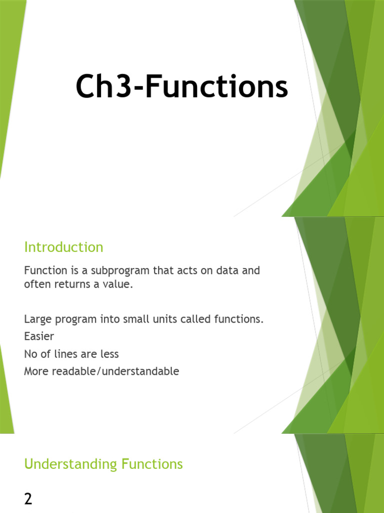 Functions Ch3 Pdf Parameter Computer Programming Scope Computer Science 8904