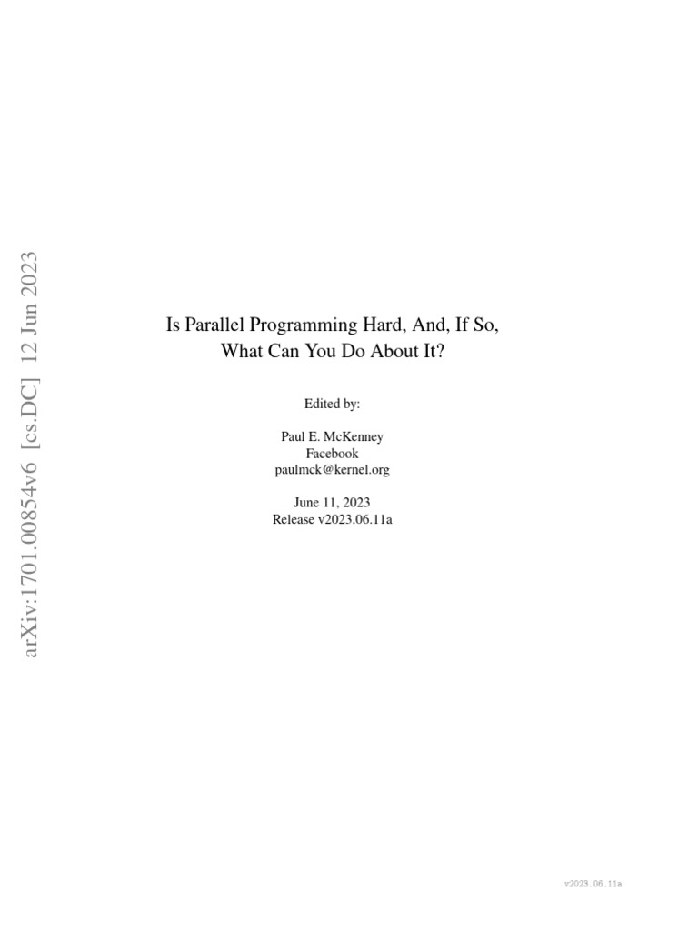 Is Parallel Programming Hard Pdf Computer Architecture Concurrent Computing