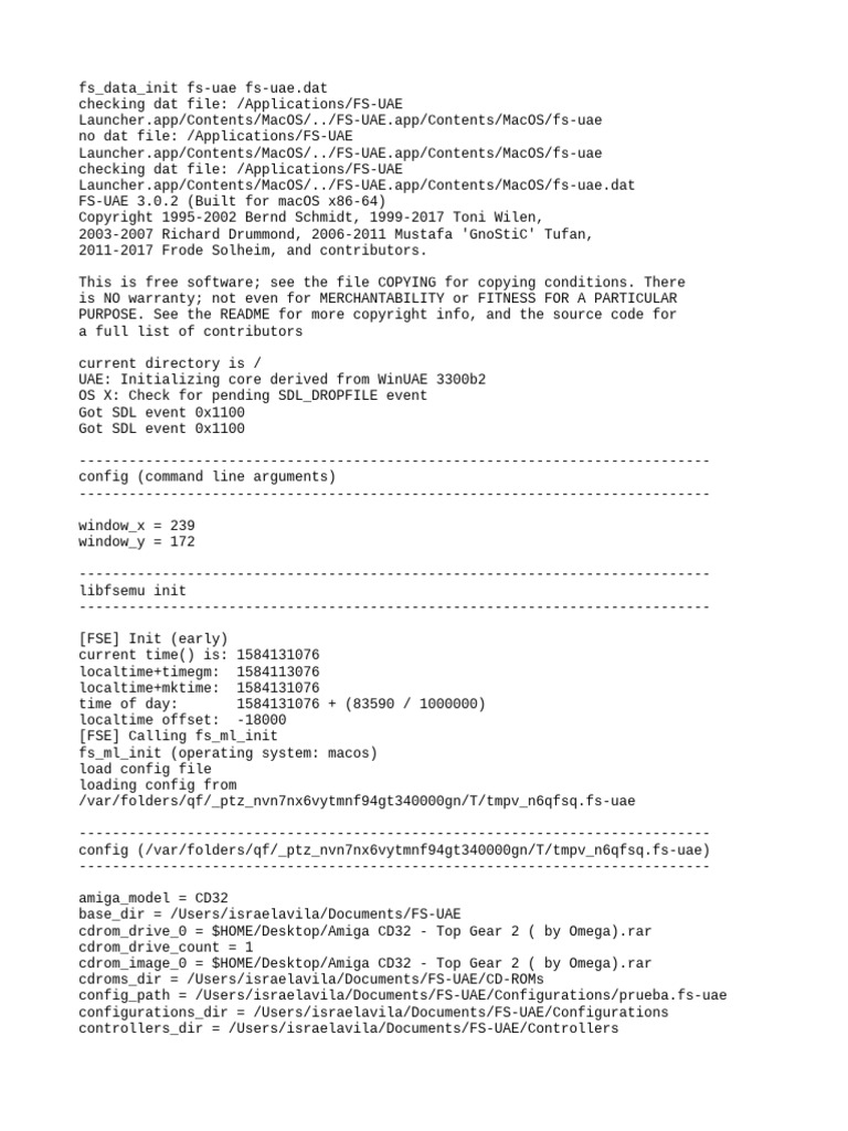 Fs-Uae Log | PDF | Computing Platforms | Software