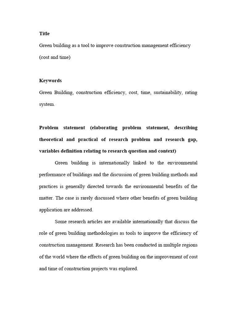 Green Building Proposal | PDF | Green Building | Methodology