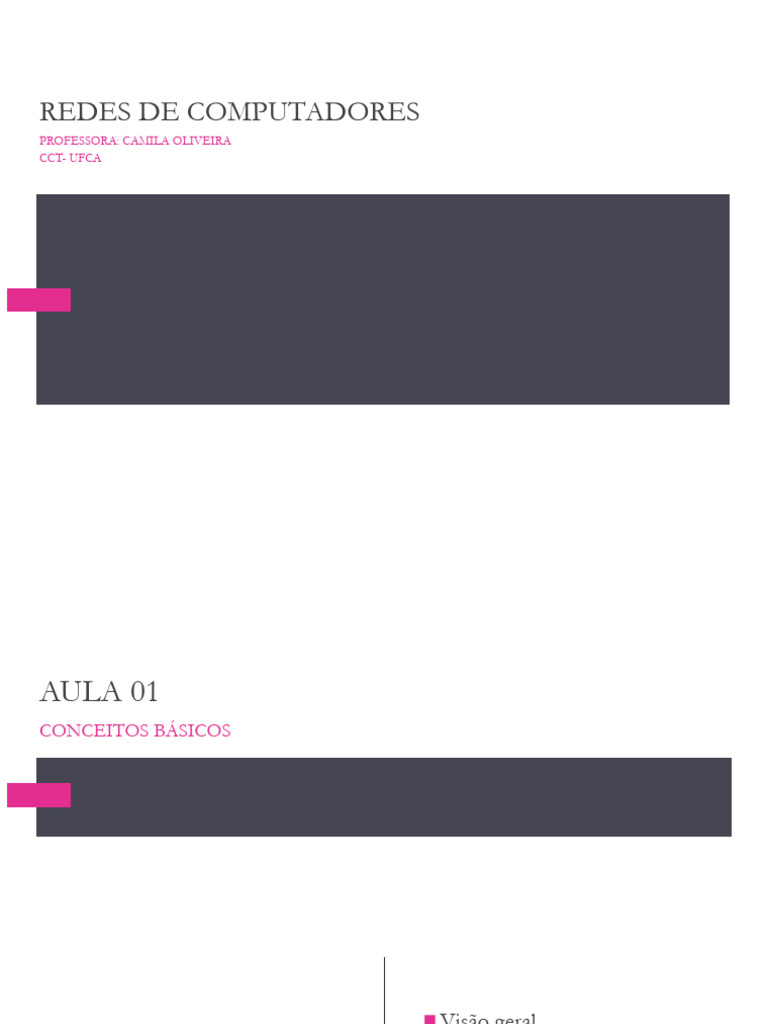 Redes Aula01 | PDF | Rede de computadores | Suíte de protocolo de internet