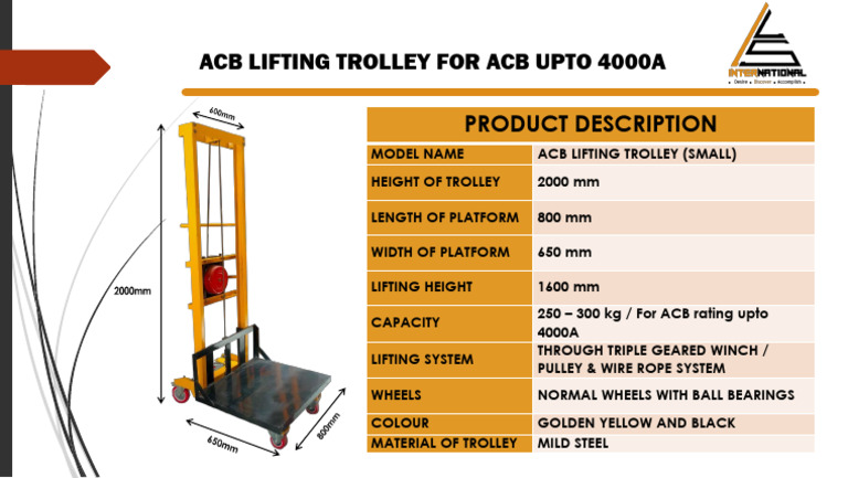 ACB Lifting Trolley for 4000A Breakers | PDF