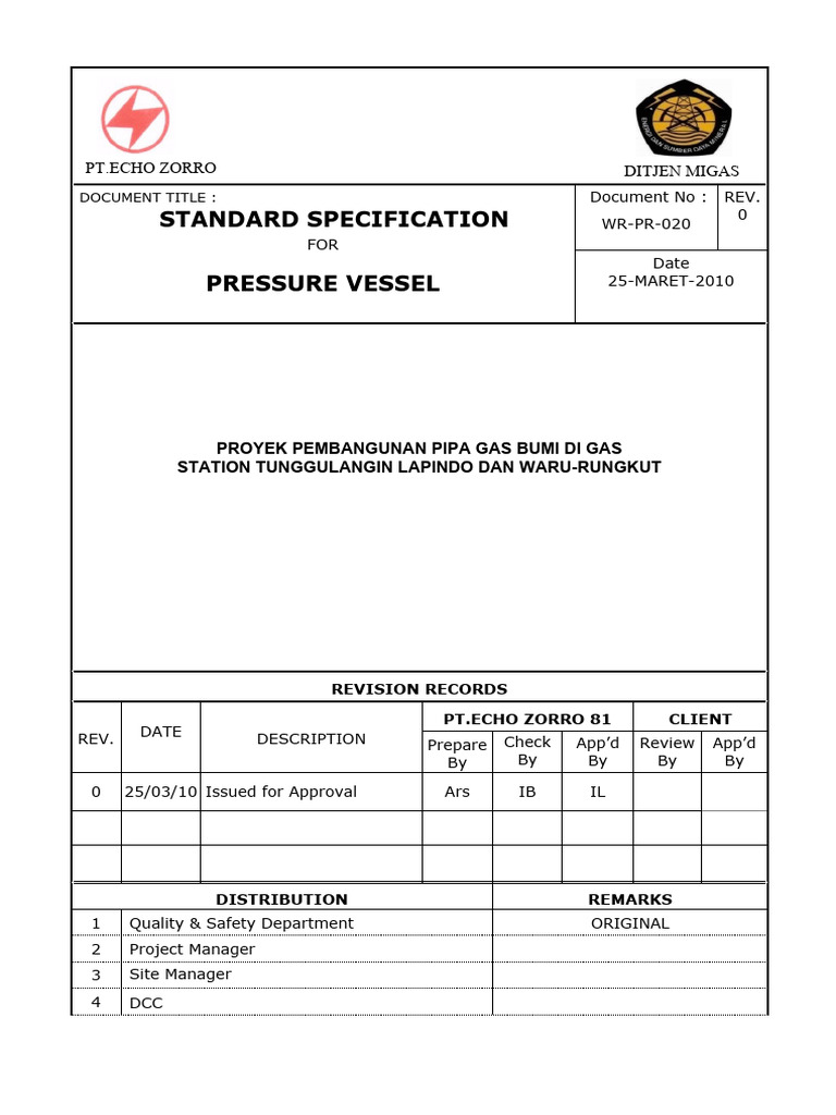 WR-PR-015 Pressure Vessel | PDF | Pipe (Fluid Conveyance) | Welding
