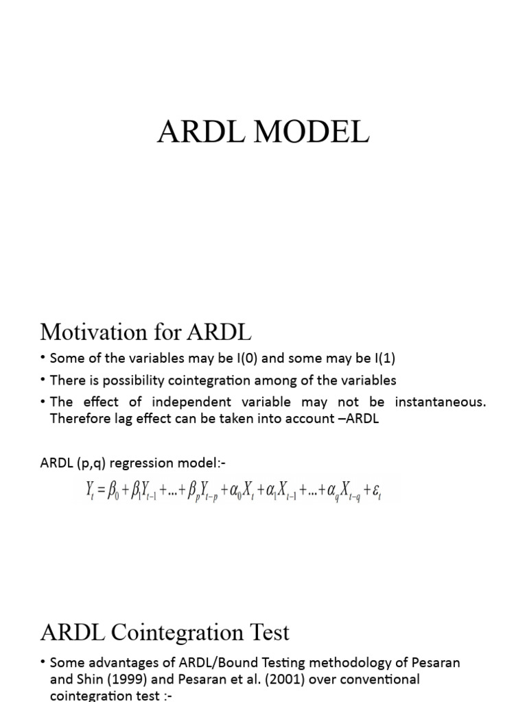 ARDL Model | PDF | Numerical Analysis | Estimation Theory