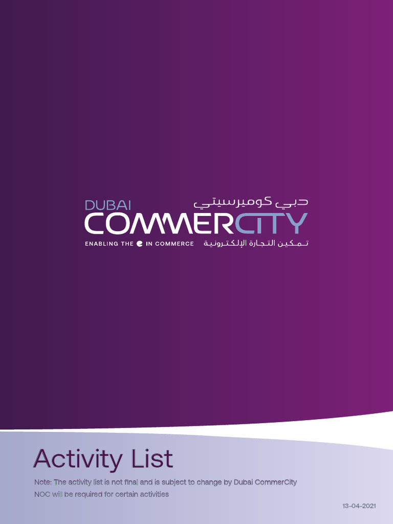 dubai DCC_Activity-Lists_Final | PDF
