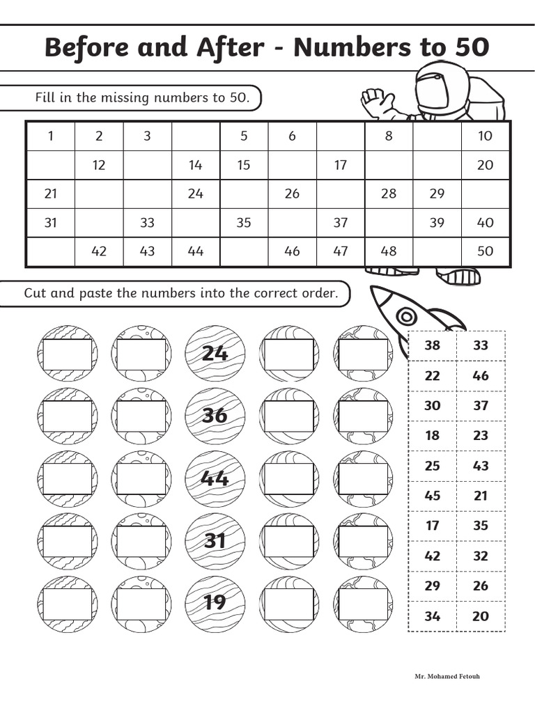Au N 2549329 Before and After Numbers To 50 - Ver - 2 | PDF