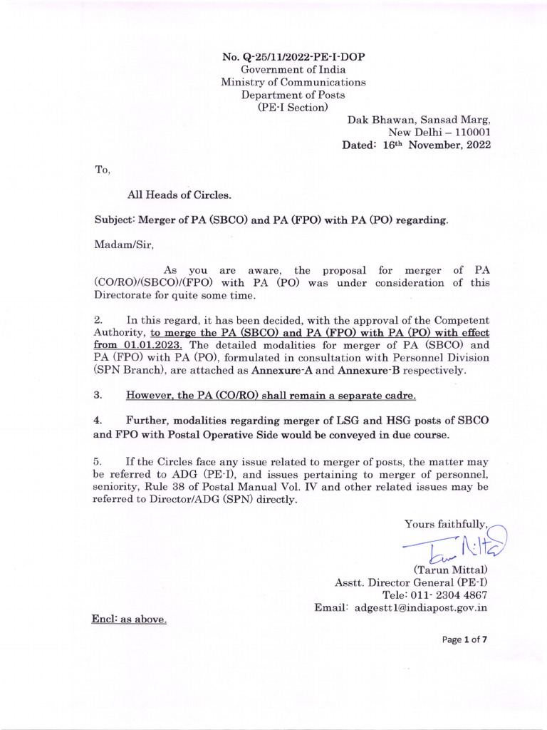 Merger of Pa (Sbco) and Pa (Po) 16.11.2022 | PDF | Government ...