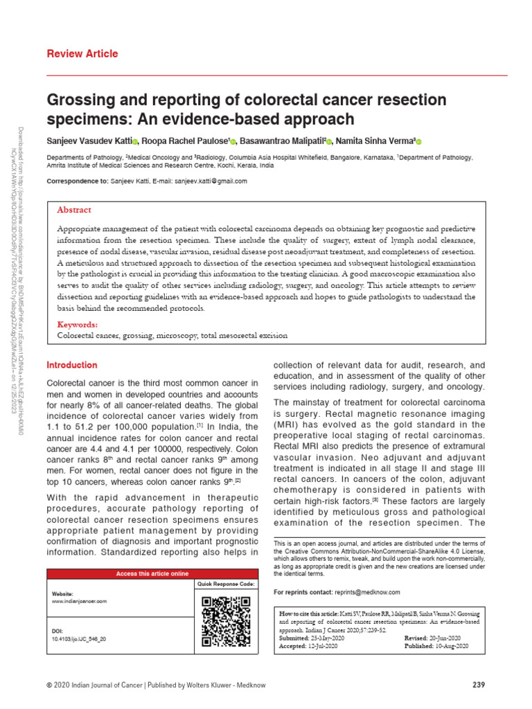 Grossing and Reporting of Colorectal Cancer.4 | PDF | Colorectal Cancer ...