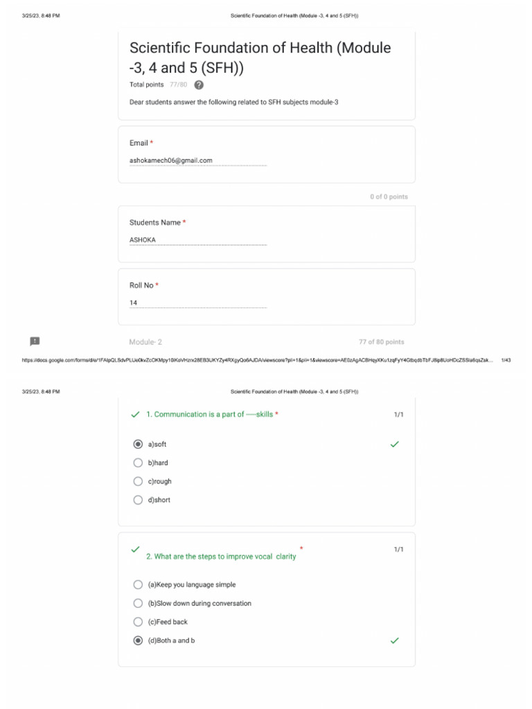SFH (Module - 3, 4 and 5) - MCQ For Test-2 | PDF