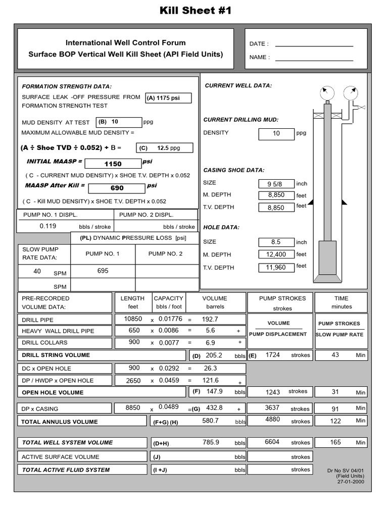 Kill Sheet #1 | Download Free PDF | Mechanical Engineering | Energy Technology