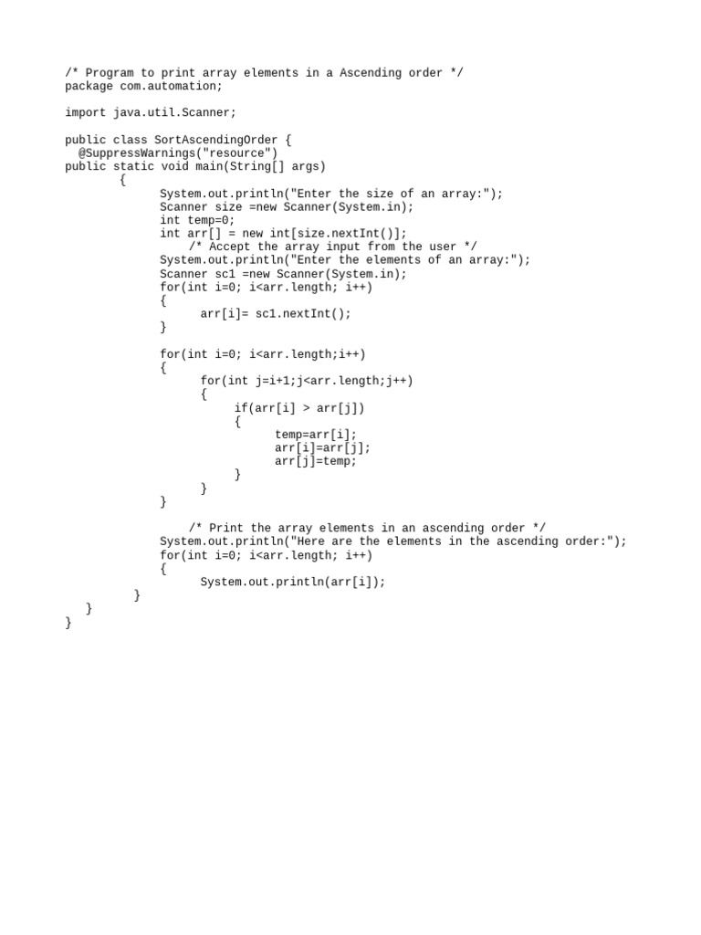 AscendingOrder | PDF
