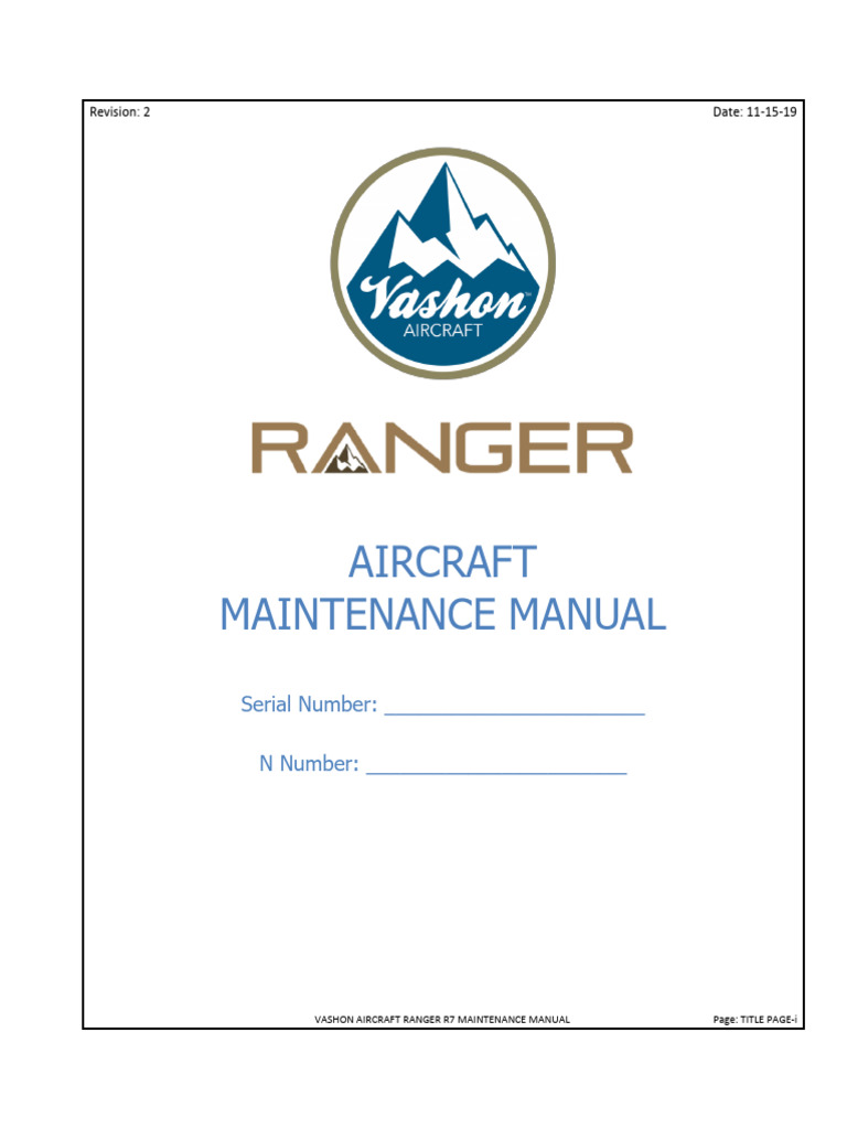 Ranger Aircraft Maintenance Manual | PDF | Screw | Nut (Hardware)