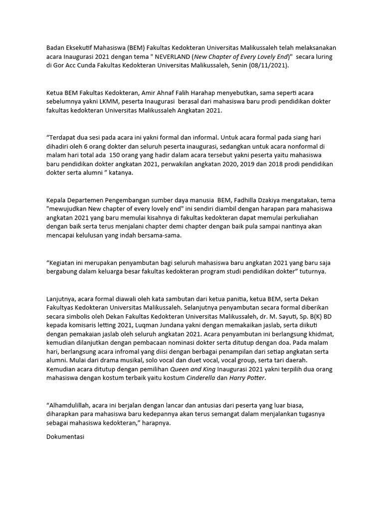 Berita Acara Inagurasi | PDF