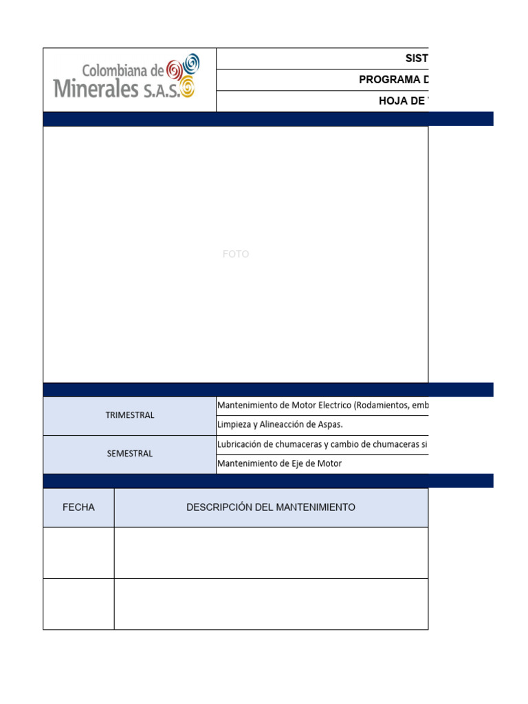 Formato Hojas de Vida de Equipos | PDF