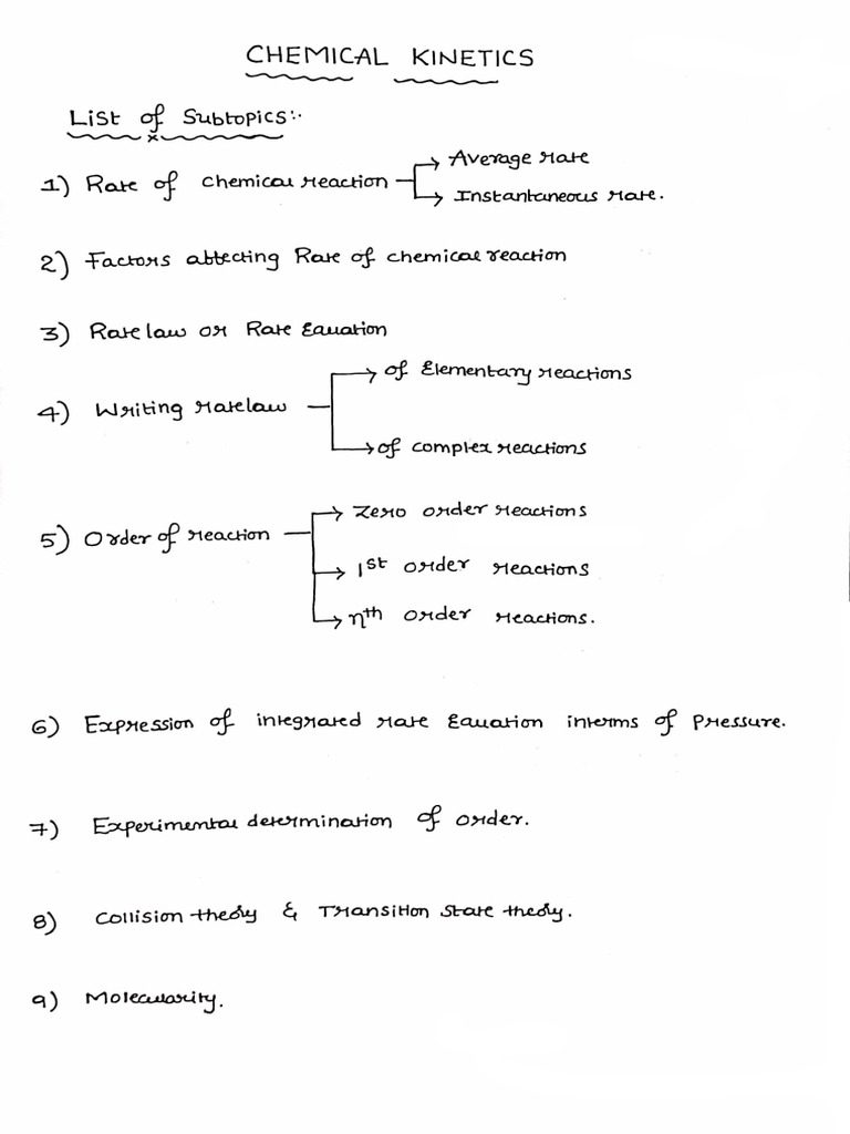 Chemical Kinetics Theory Pdf