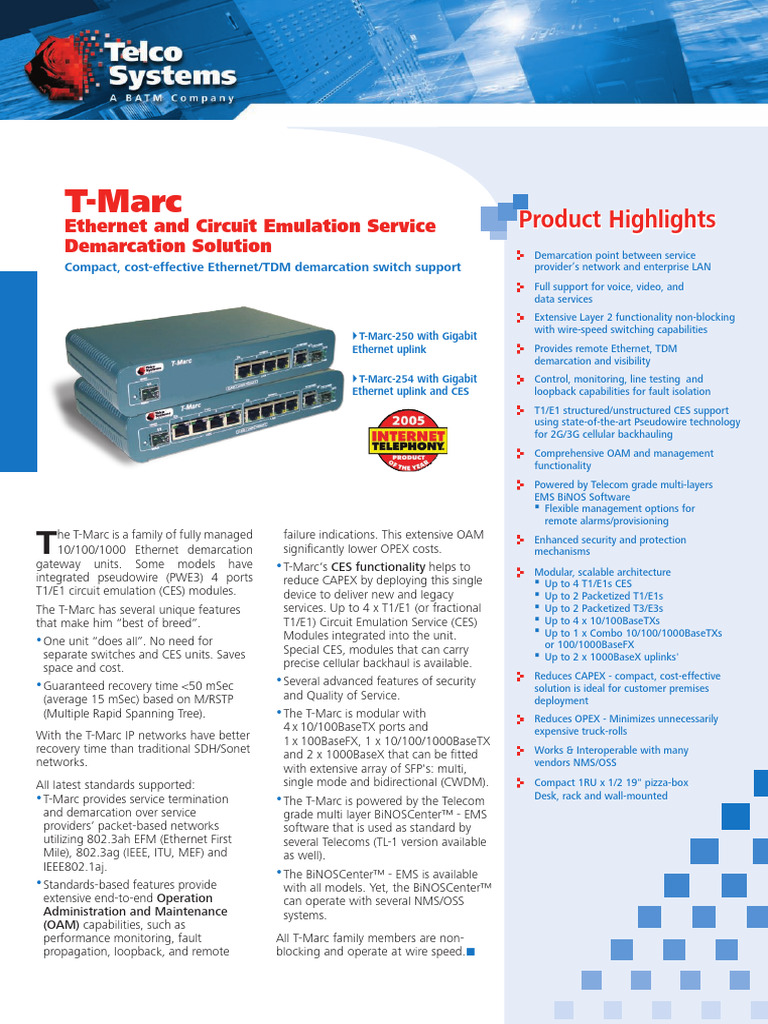 AIRLINX FTTB T-Marc Data Sheet 1206 | PDF