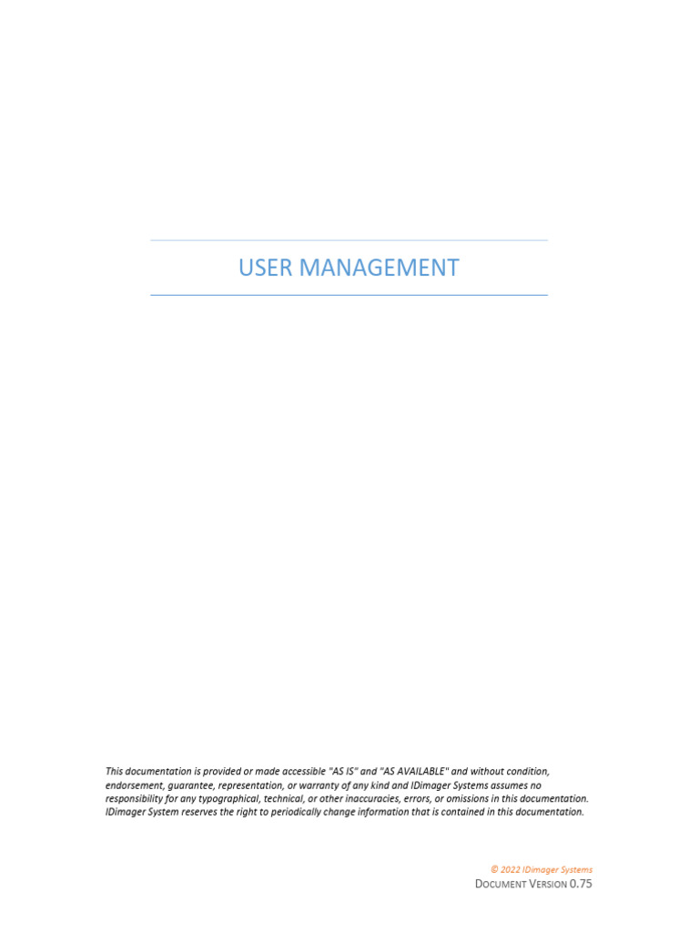 QuickStart UserManagement | PDF