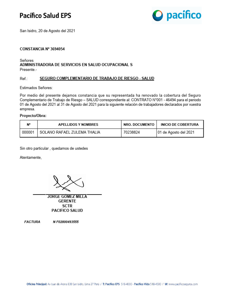 SCTR - Santa Anita - AGOSTO 2021 | PDF