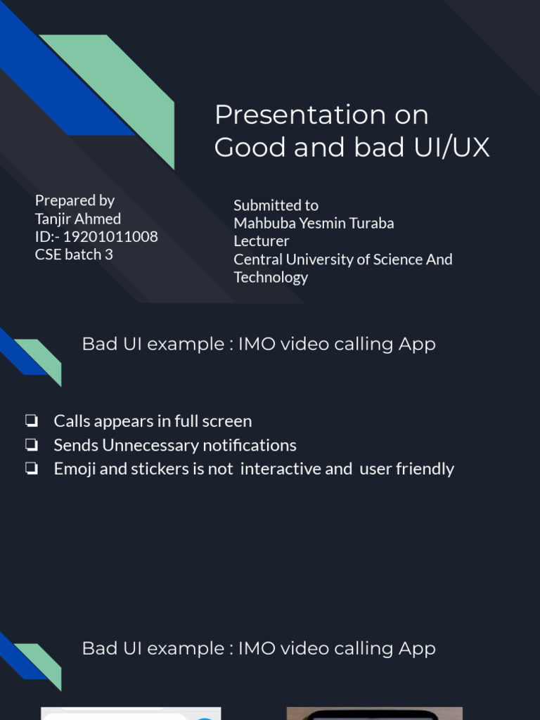Good vs Bad UI/UX Examples | PDF