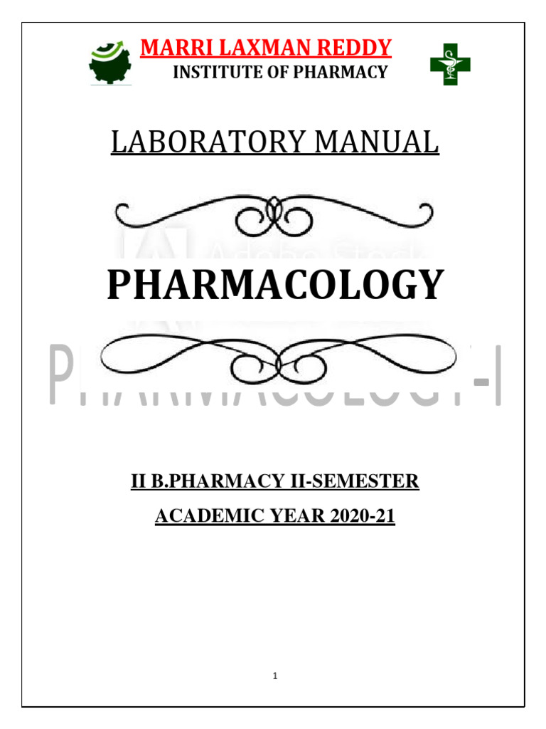 Pharmacology I Lab Manual | PDF | Laboratory Rat | Pharmacology
