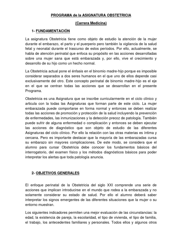 Progr Obstetricia 2 | PDF | Parto | El embarazo