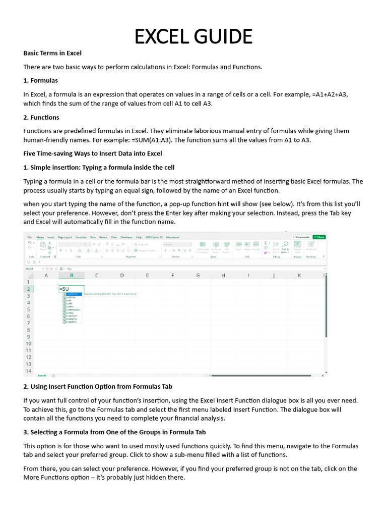 Excel Guide Pdf Microsoft Excel Parameter Computer Programming 6852