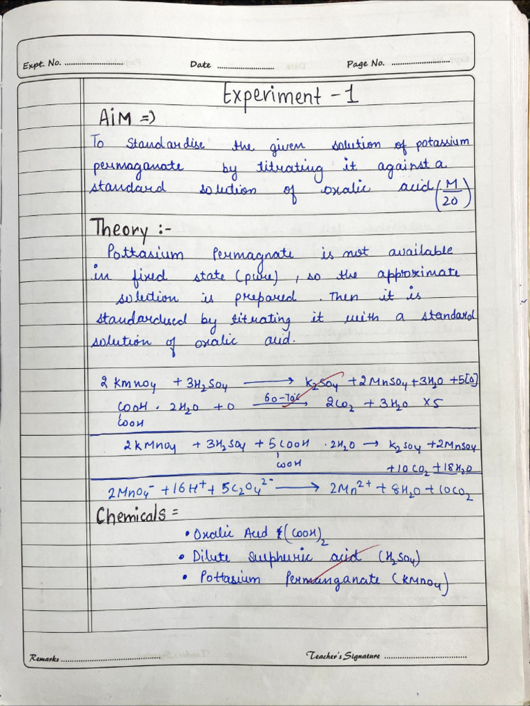 Chemistry Practical FOR CLASS 12 BOARD | PDF