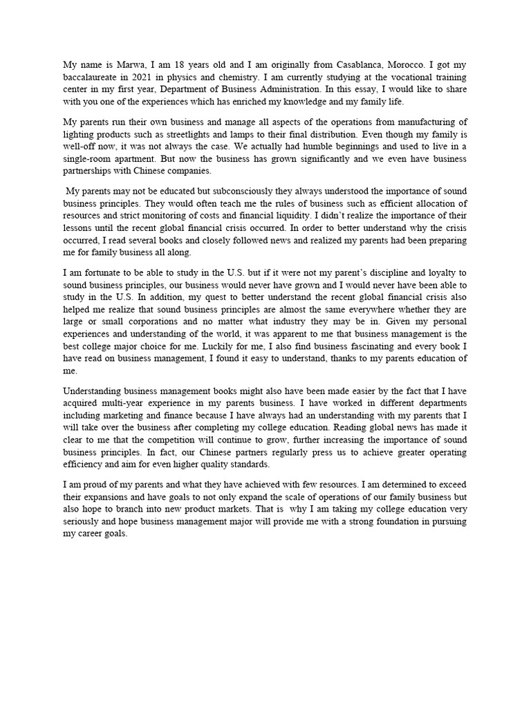 Marwa Personal Statement 2 | PDF | Economies