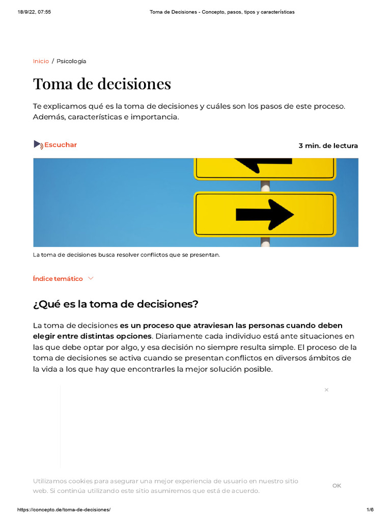 Toma de Decisiones - Concepto, Pasos, Tipos y Características | PDF | Toma de decisiones ...