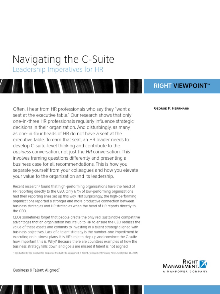 Navigating The C Suite | PDF | Chief Financial Officer | Strategic ...