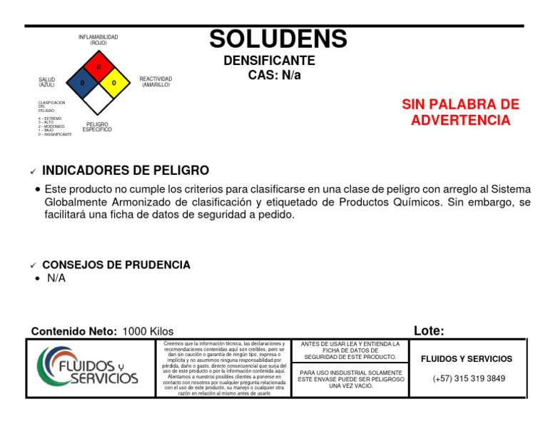 FyS Etiqueta Soludens | PDF