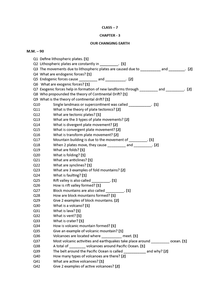 CLASS 7 ch-3 Geo | PDF | Volcano | Seismology