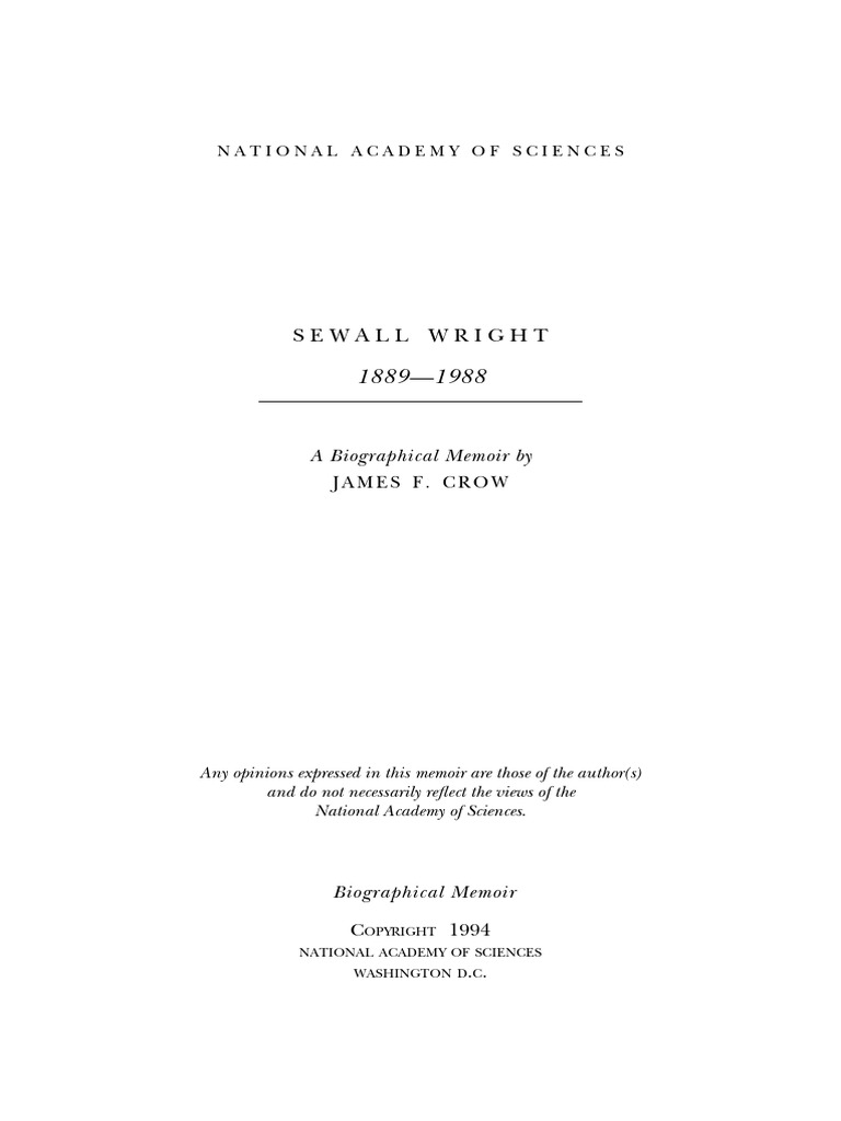 Wright Sewall | Download Free PDF | Evolutionary Biology | Genetics