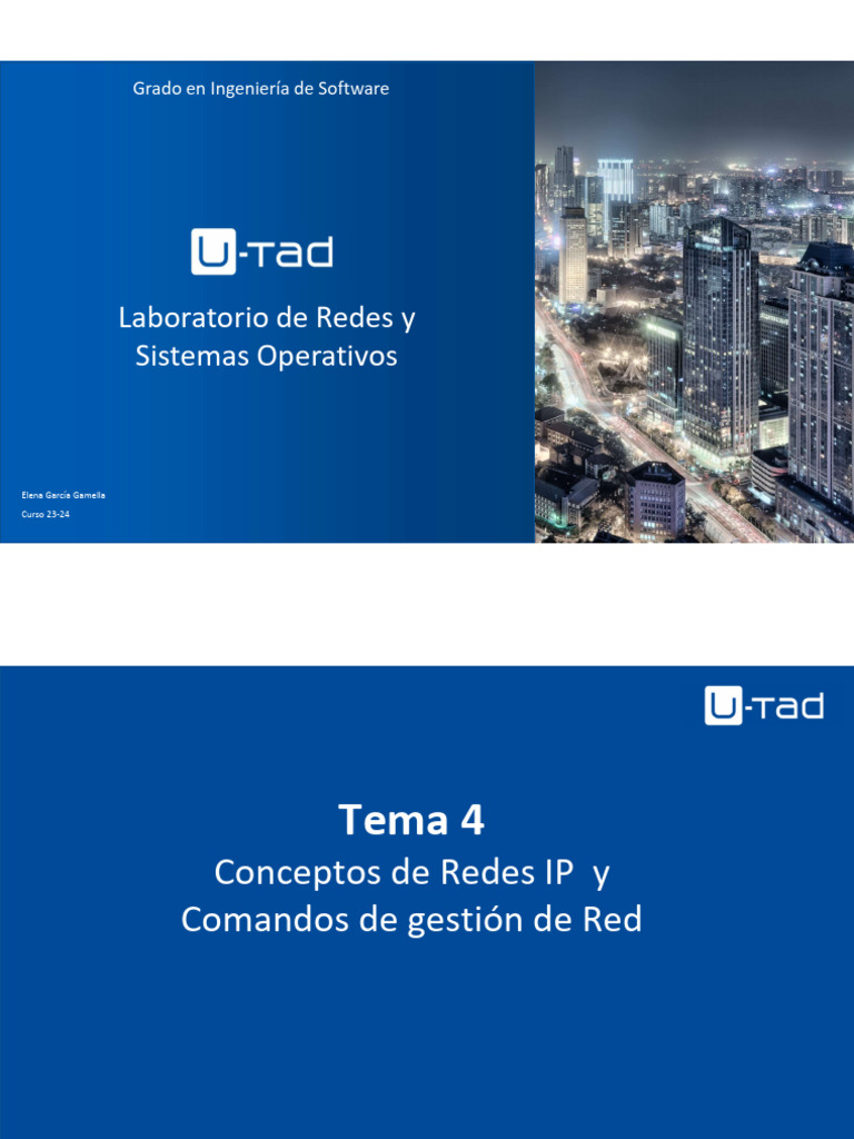 Tema 4 - Concepetos de Redes IP y Comandos de Red - 23 - 24 - v3.0 | PDF | Dirección IP | Red de ...